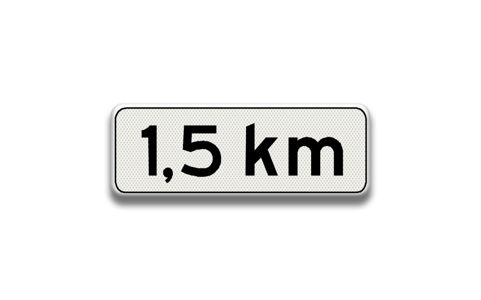 Duropanel RVV Verkeersbord OB401 1 5 Afstandsaanduiding 1 5 Km