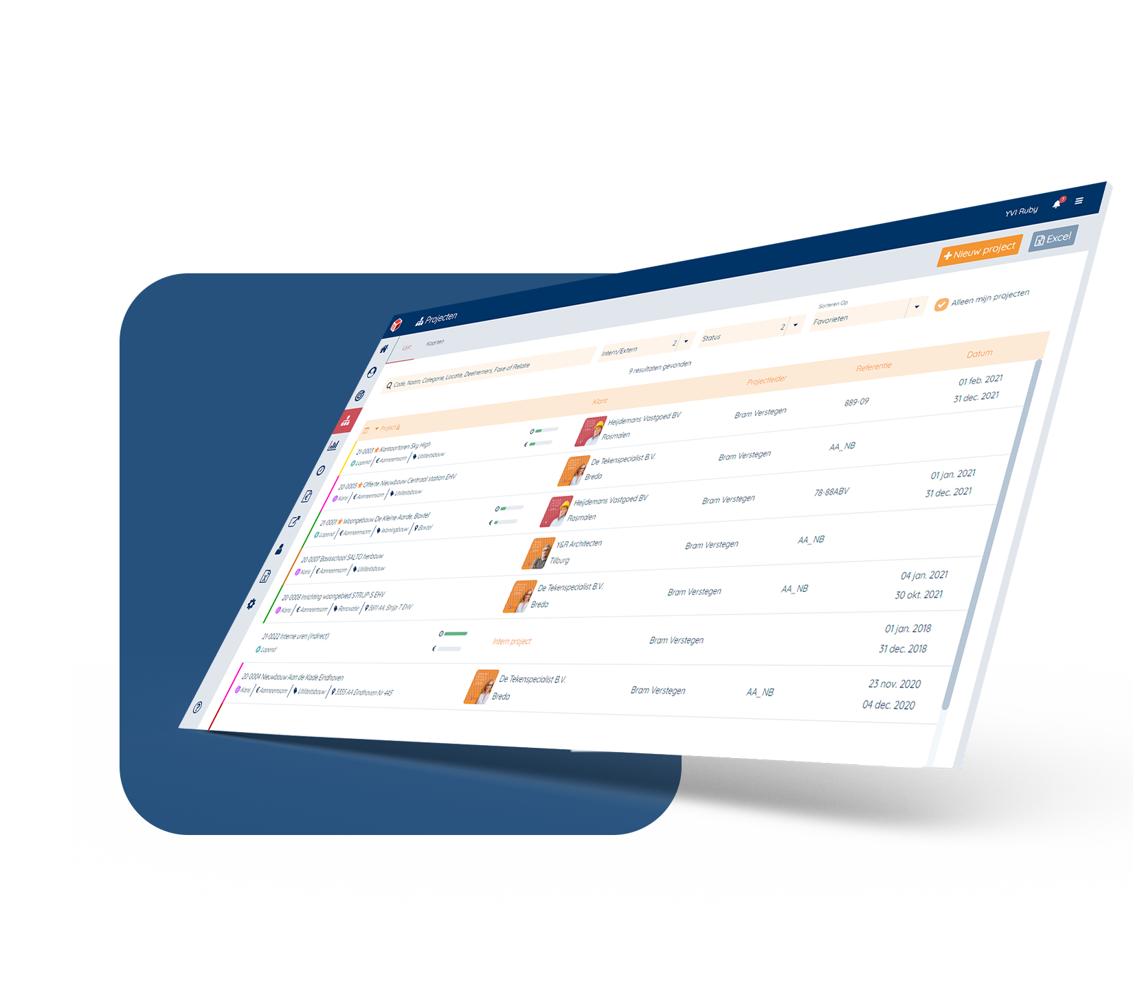 Projectmanagement software YVI Ruby | YVI Family